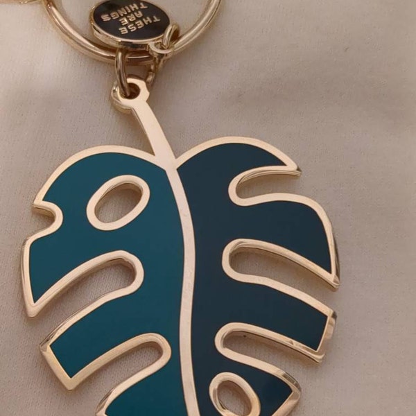 Monstera Leaf Enamel Keychain - Etsy
