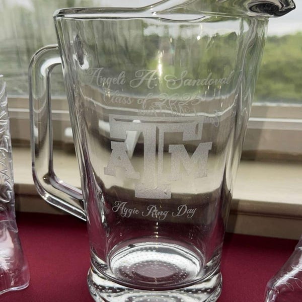 Custom Pitcher - Etched Glass Pitcher Housewarming Gift, Personalized ...