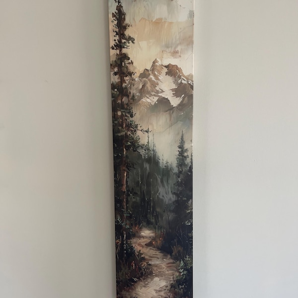 Long Narrow Wall Art, Tall and Thin Canvas Wall Art, Vintage Wall Art ...