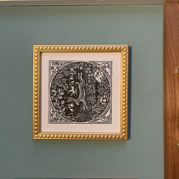 Hare, Rabbit, Bunny Linocut Print. - Etsy