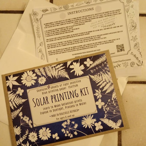DIY Solar Printing Kit , Craft Kit , Cyanotype , Kit , Solar Printing ...