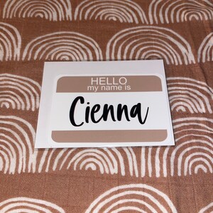 Hello My Name is Personalized Modern Baby Name Tag Sticker - Etsy