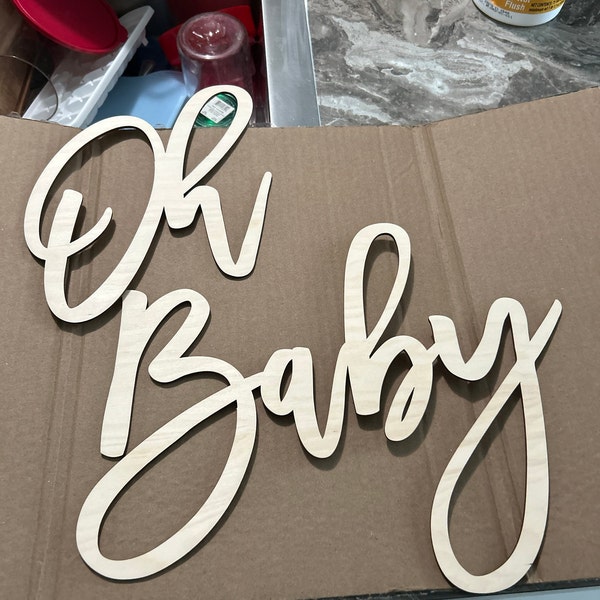 Oh Baby Backdrop | Oh Baby Cutout | Baby Shower Prop | Henge Wall Sign ...