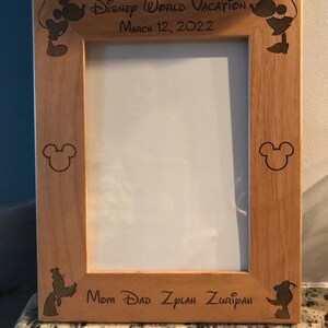 Personalized Picture Frame Disneyland Disneyworld Vacation | Etsy
