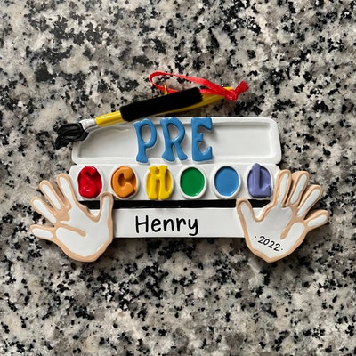 Preschool Hands Christmas Ornaments Teacher Free Personalization 1st ...