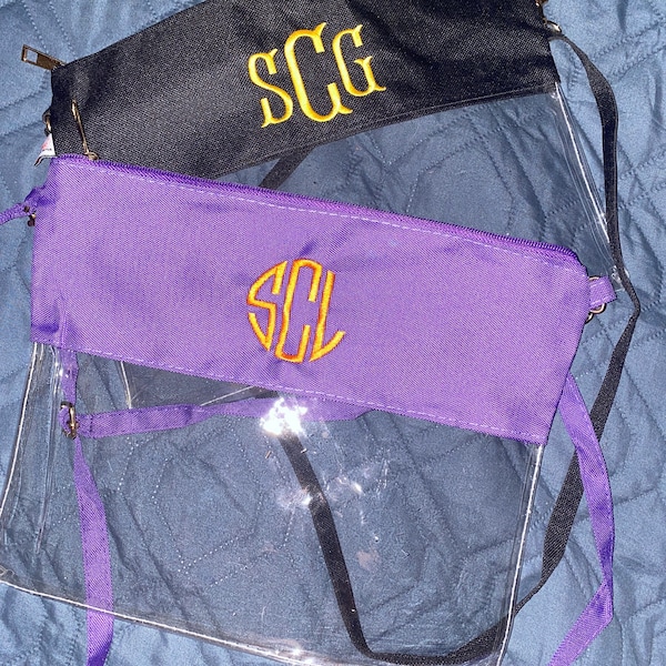 Monogrammed Clear Stadium Bags, Personalized Graduation Gift, Team ...