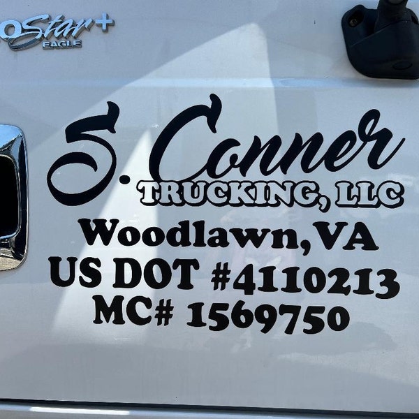 Custom Trailer Signs - Sides & Back Signs / Lettering in 1 Color of ...