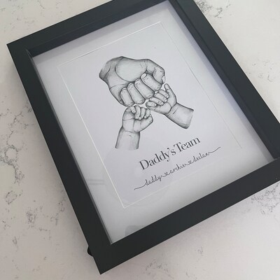Daddys Team Print, Gift for Dad, Family Hands Print, Daddy Children ...