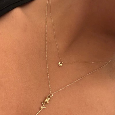 Gold Chain Necklace, Solid Gold Chain, Tiny Gold Chain, Dainty Gold ...