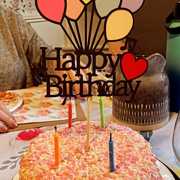 Happy Birthday Cake Topper, Birthday Cake Topper, Party Cake Topper ...