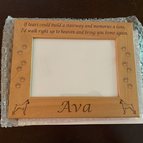 Boxer Dog Breed Memorial Frame, Choice of If Tears Poem, Thanks ...