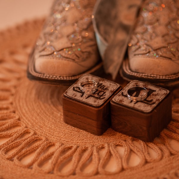 Western Branded Ring Box, Cowhide Ring Box, Western Cowboy Wedding ...