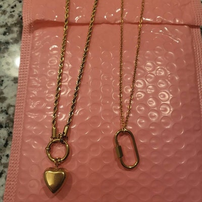 Puffy Initial Mini Bubble Letter Gold Filled Chain Necklace Stainless ...