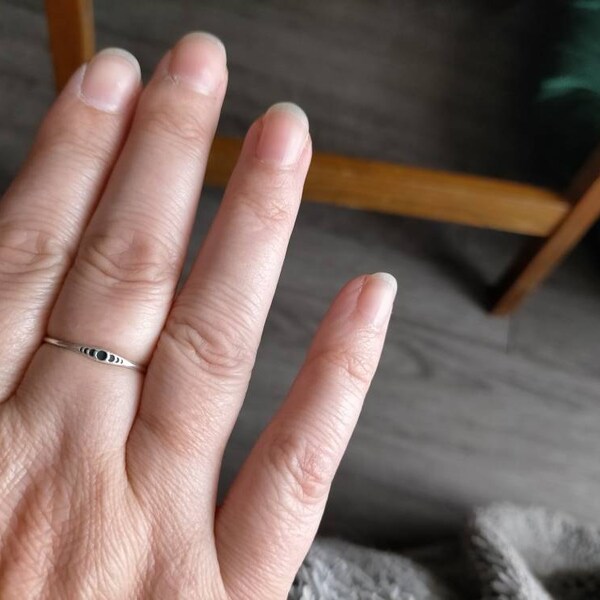 Silver Moon Phase Ring,tiny Moon Ring,half Moon Ring,silver Moon Ring,midi Jewelry - Etsy