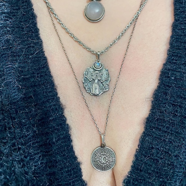 Witch Goddess Hecate Necklace, 925 Sterling Silver Greek Goddess ...