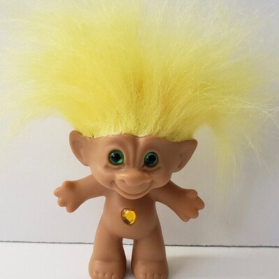 Vintage Ace Novelty Treasure Troll Doll Red Hair Red Circle - Etsy