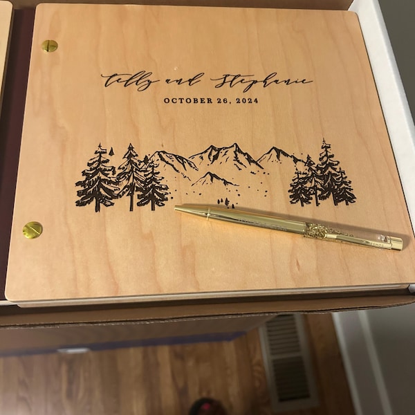 Personalized Retirement Book Wooden Guest Book With Custom Engraved ...