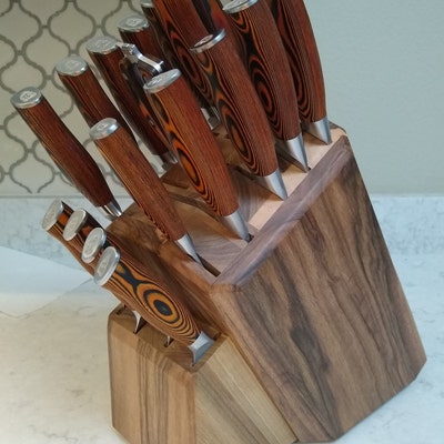 Custom Knife Block Handmade Knife Holder Knife Handle - Etsy
