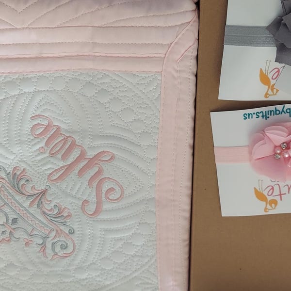 Heirloom Baby Quilt, Victorian Scroll Monogrammed Personalized Baby ...