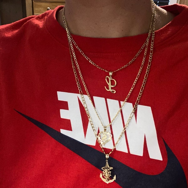 10k Solid Gold Initial Pendant Necklace - Letter Jewelry Gift - Etsy