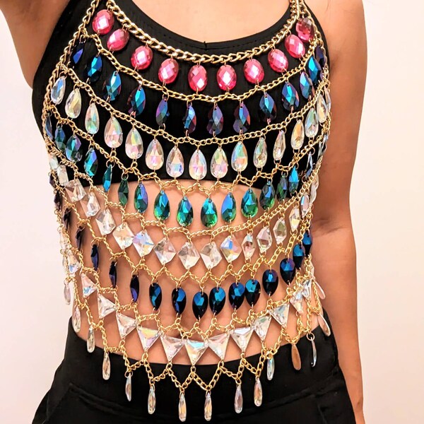 EDC Outfit, Chain Bra, Rave Bra Karina Black Chain Jewelry Topedc ...