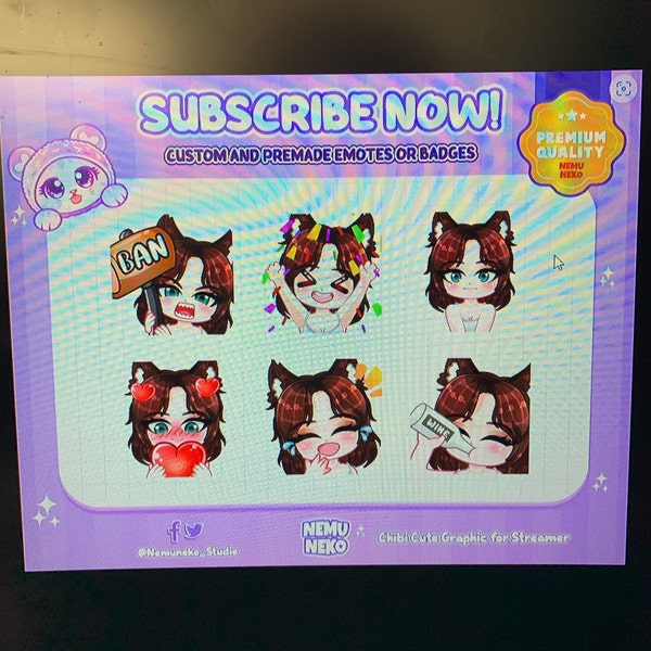 6x Custom Emotes, Emojis, Sub Emotes for Twitch, Youtube, Disocrd or ...