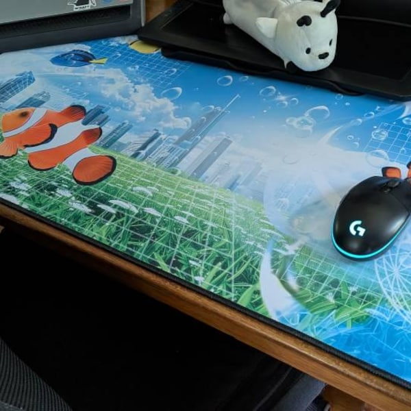 Frutiger Metro Aqua and Green Swirl Mouse Pad, 9x8 Computer Aesthetic ...