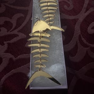 Fish Bone, Fish Skeleton, Earrings Dangle, Gift for Her, Textured ...