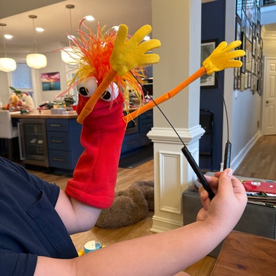 Puppet, Hand and Rod, With 3 Feather Plumes and 2 Hand Rods. Adult Size ...