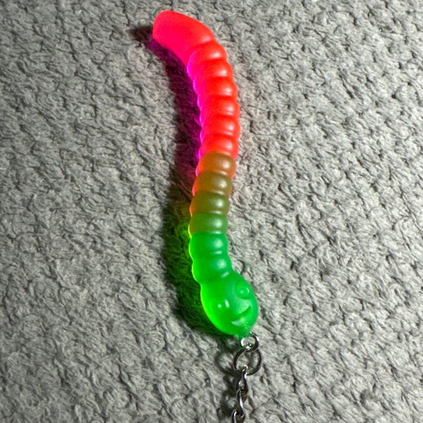 Gummy Worms Keychain | Resin Gummy Worms - Etsy