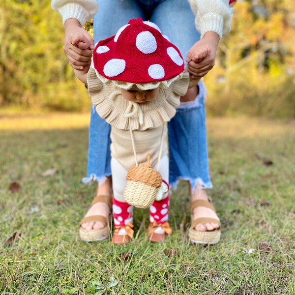 Knitting Pattern: Mushroom Hat for Baby, Mushroom Bucket Hat Knitting ...