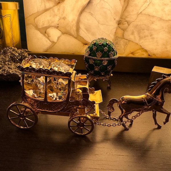 Handmade 24K Gold Plated Golf Cart Hand Decorated Swarovski Crystals ...