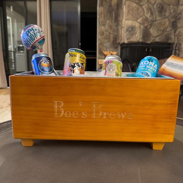 BEER TROUGH, Awesome Gift for Men, Personalized Wood Beer Chiller ...