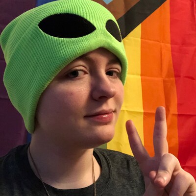 Neon Green Alien Beanie, Kawaii Fashion, Sci-fi Hat, Science Fiction ...