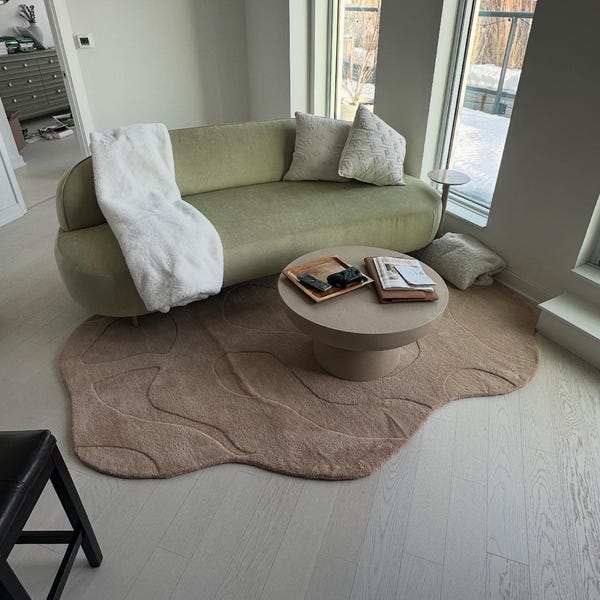 Bold Black and White Blob Rug - Hand-tufted Abstract Area Rug for ...