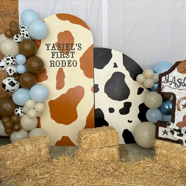 First Rodeo Birthday Name Sign, Happy Birthday Decal, Sign for Balloon ...