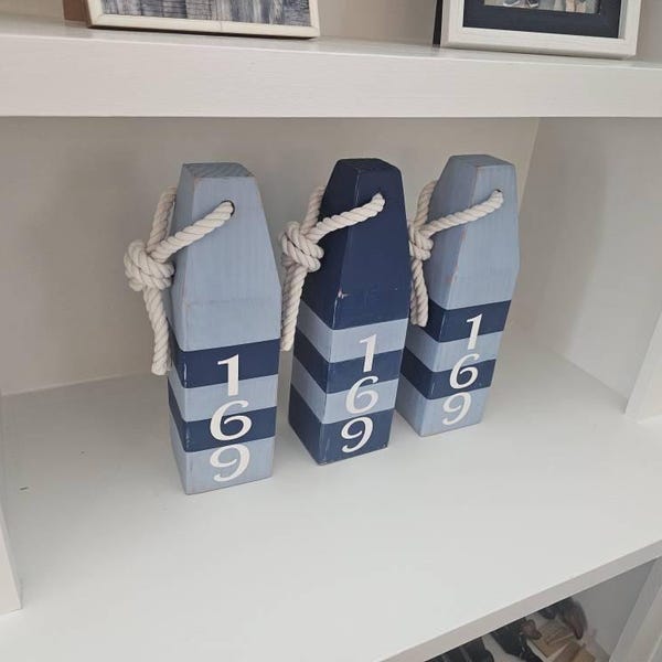 Nautical Wooden Buoy House Number Buoy Coastal Decor Custom Order Buoy ...