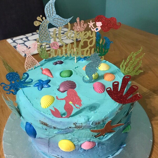 Edible Sugar Icing Sea Shells Shimmer Beach Cupcake Toppers Cake ...