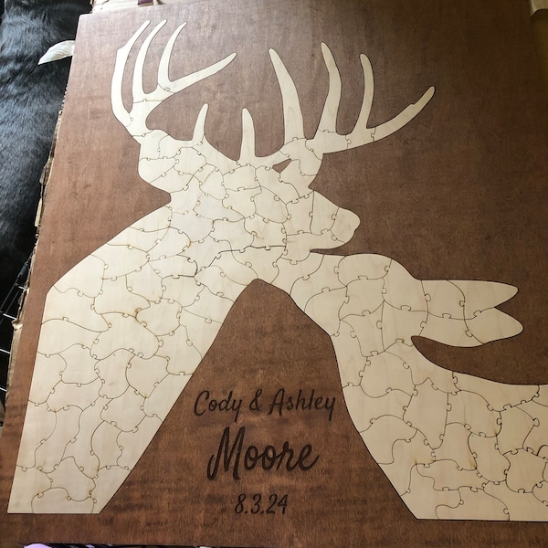Deer Puzzle Guest Book Alternative | Winter Wedding, Baby Shower ...