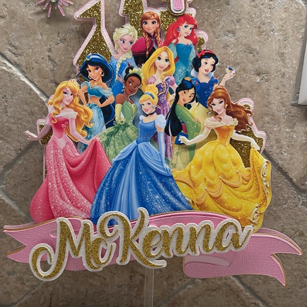 Princess Cake Topper | Princess Theme Party | Castle Princess Birthday ...
