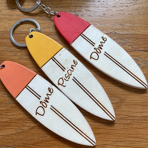 Custom Surfboard Keychain With Engraved Name - Etsy