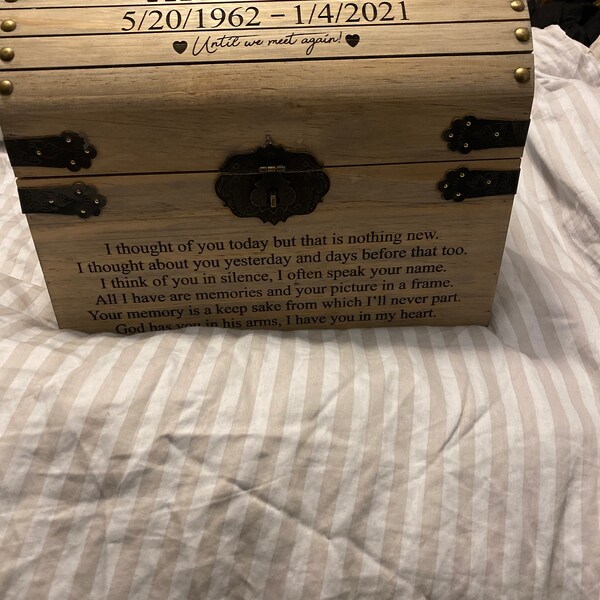 In Memory Box - Personalized Wooden Keepsake Box - Memorial Box - in ...