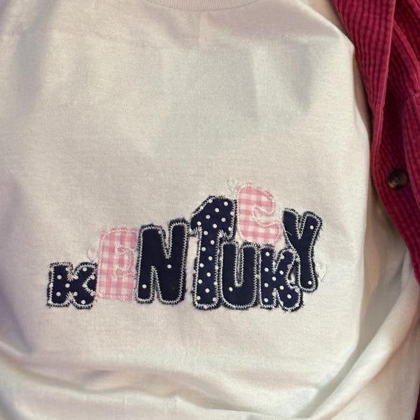 Varsity Applique K Satin Stitch Embroidery Design Kentucky KY Five ...