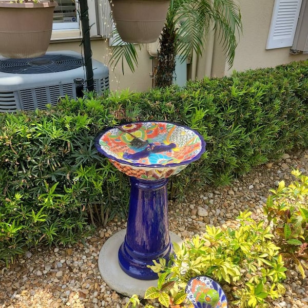 Handmade Ceramic Bird Bath Pedestal: Indoor Outdoor Garden Decor - Etsy