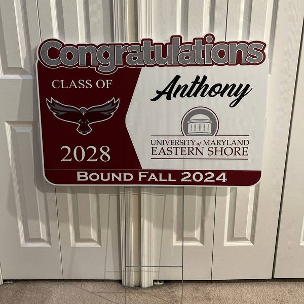 Personalized College Bound Future Yard Sign, College Logo Sign, Custom ...