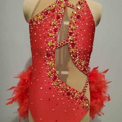 Deep V With Mesh Dance Leotard - Etsy