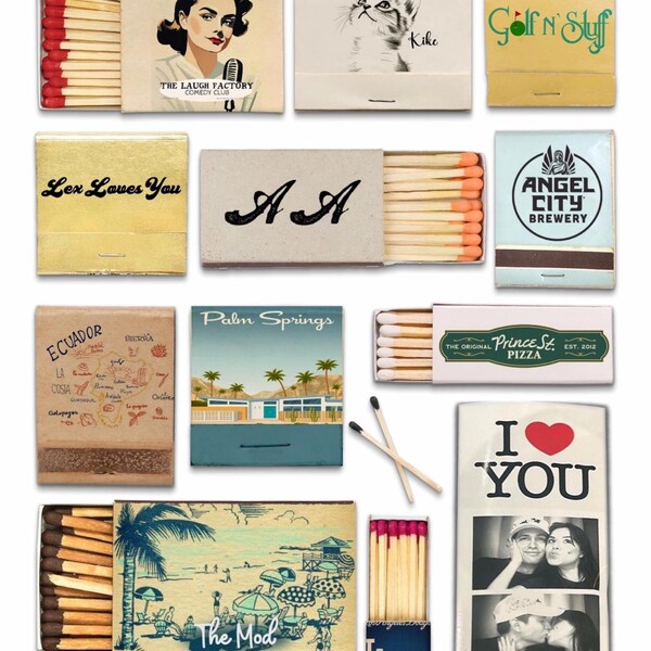 CUSTOM MATCHBOOK ART | Personalized Digital Matchbox Gift | Large ...
