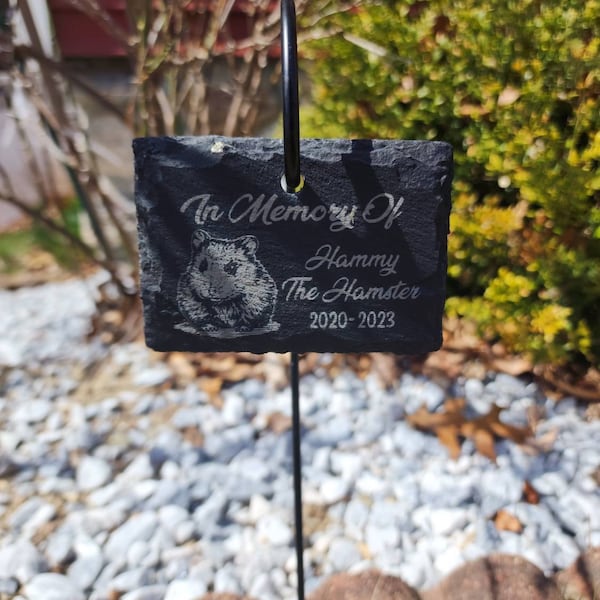 Personalized Hamster Memorial Slate Stone: Engraved Pet Grave Marker - Etsy