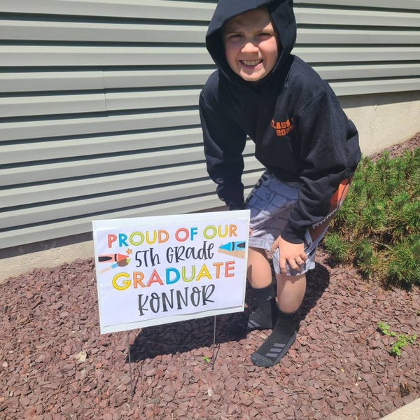 5th Grade Graduate Yard Sign, Elementary Graduation Sign, 5th Grade ...
