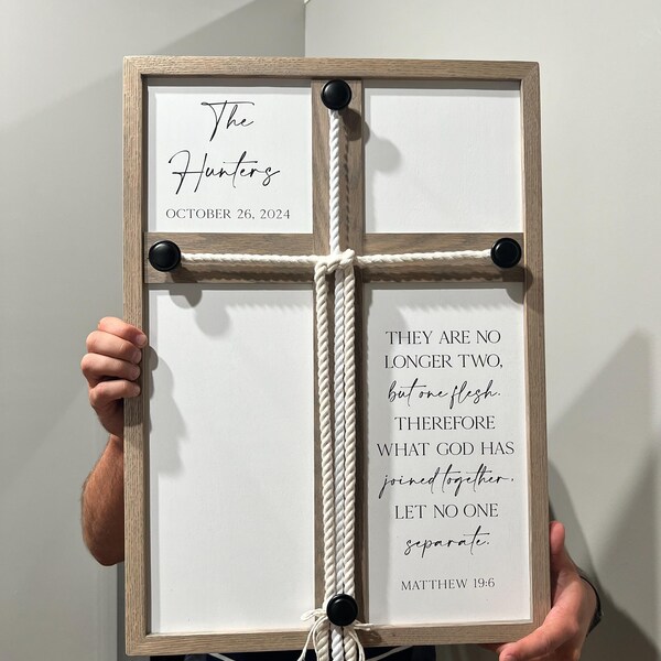 A Cord of Three Strands Unity Ceremony Braided Cross Sign With Custom ...